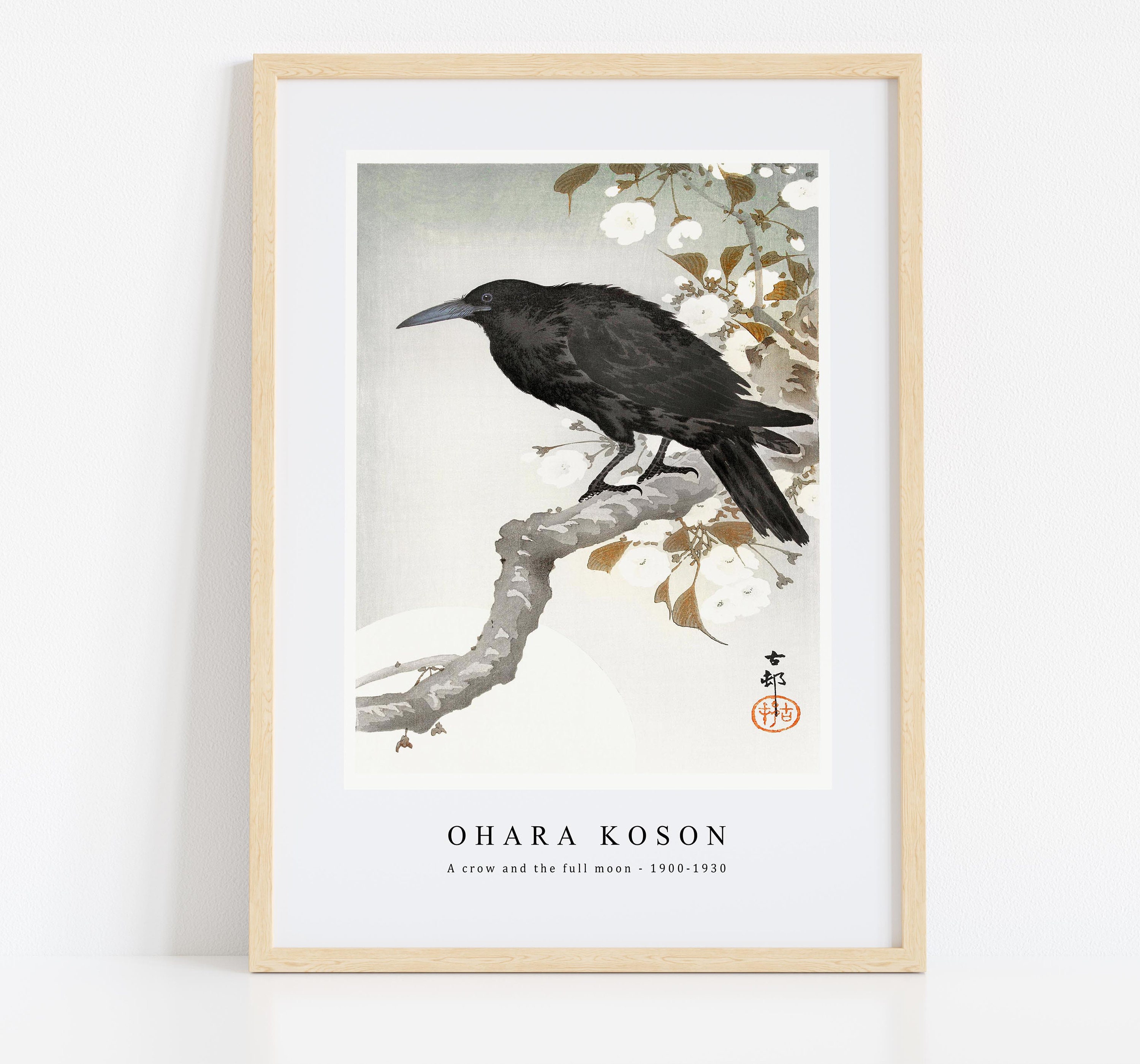 Ohara Koson - A Crow and the Full Moon (1900-1930) by Ohara Koson (1877 ...