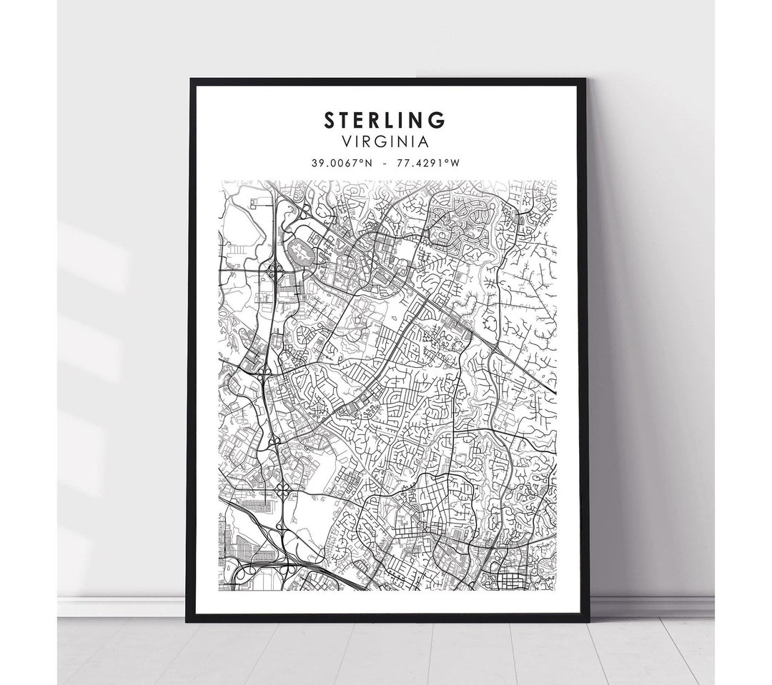 Sterling City Map Print | Sterling Virginia Map Print | Sterling ...
