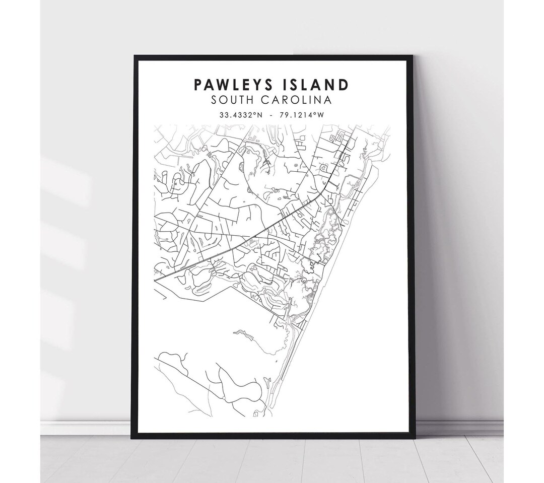 Pawleys Island Map Print | Pawleys Island South Carolina Map Print ...