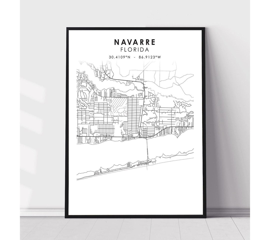 Navarre Map Print | Navarre Florida Map Print | Navarre Florida Map ...