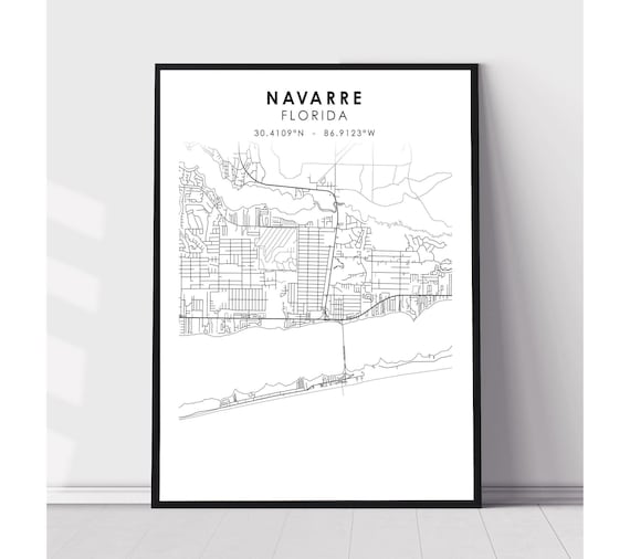Navarre Map Print Navarre Florida Map Print Navarre - Etsy