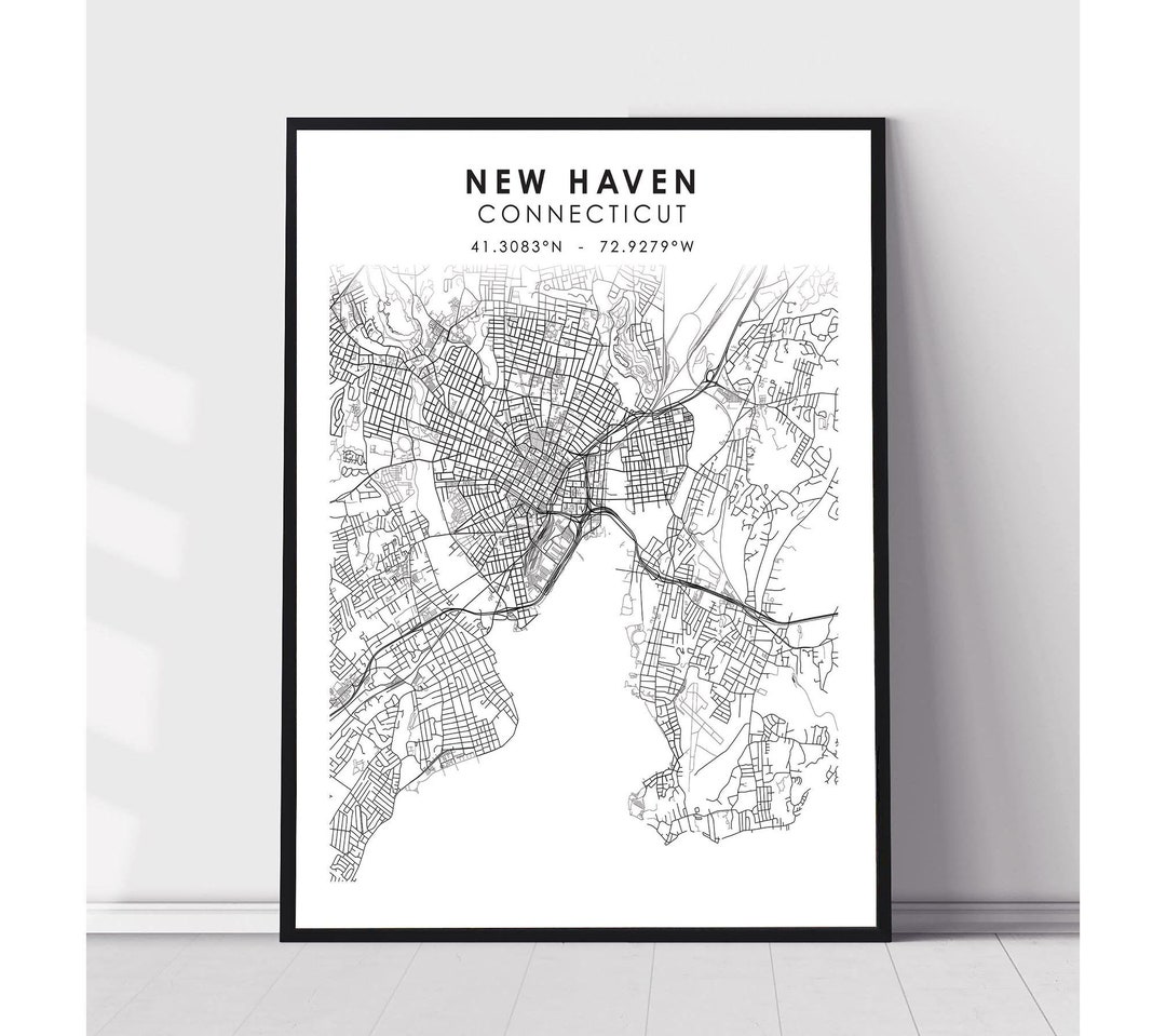 New Haven Map Print | New Haven Connecticut Map Print | New Haven ...
