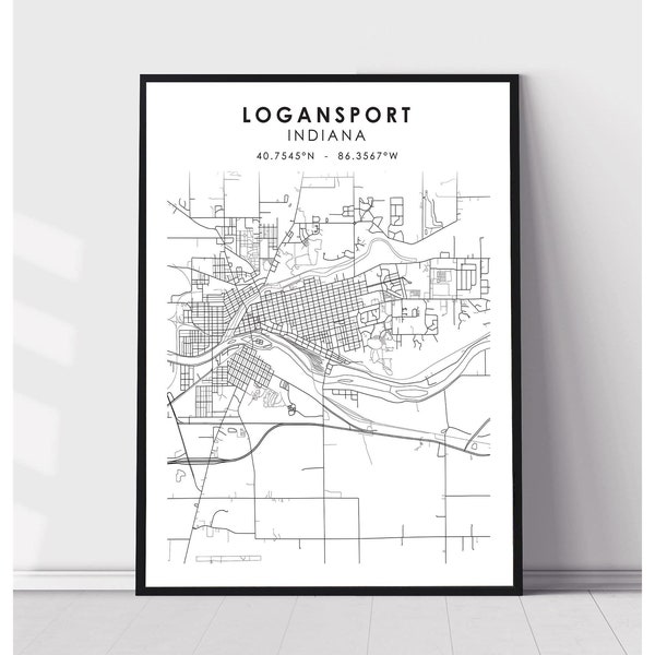 Logansport City Map - Etsy