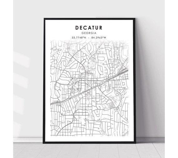 Decatur Map Print Decatur Georgia Map Print Decatur - Etsy
