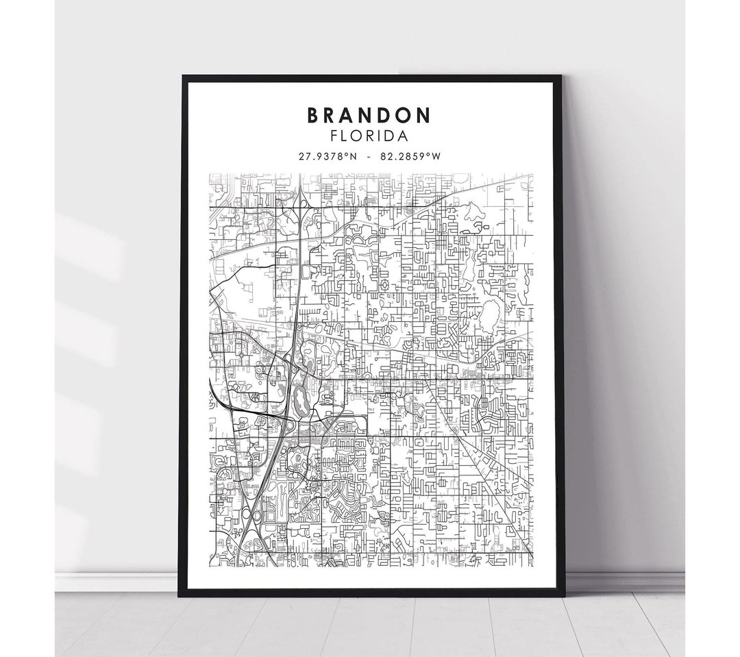 Brandon Map Print | Brandon Florida Map Print | Brandon Florida Map ...