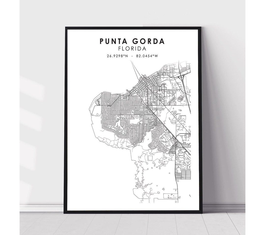 Punta Gorda Map Print | Punta Gorda Florida Map Print | Punta Gorda ...