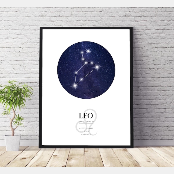 Leo Star Map - Etsy