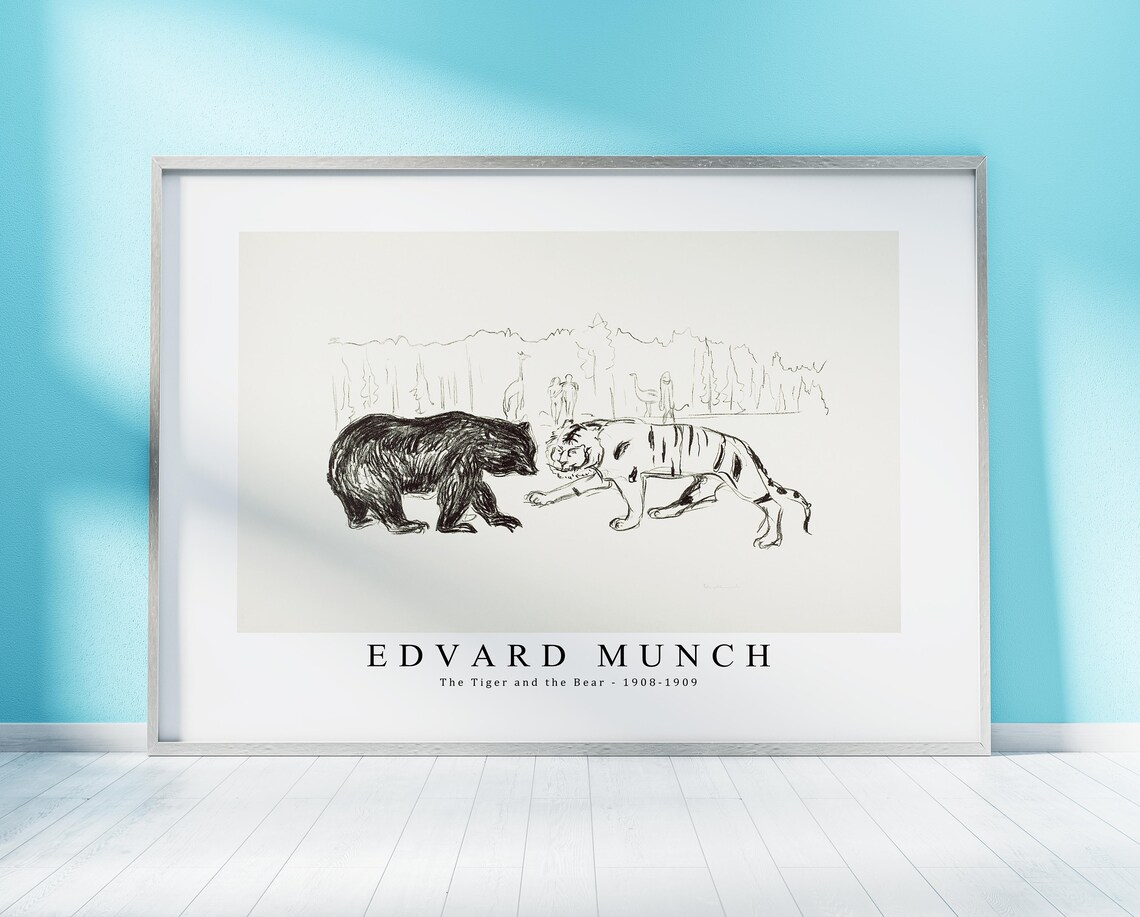 Edvard Munch Art Print | Edvard Munch-the Tiger and the Bear 1908-1909 ...