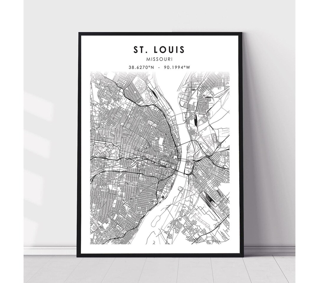St. Louis Map Print | St. Louis Missouri Map Print | St. Louis Missouri ...