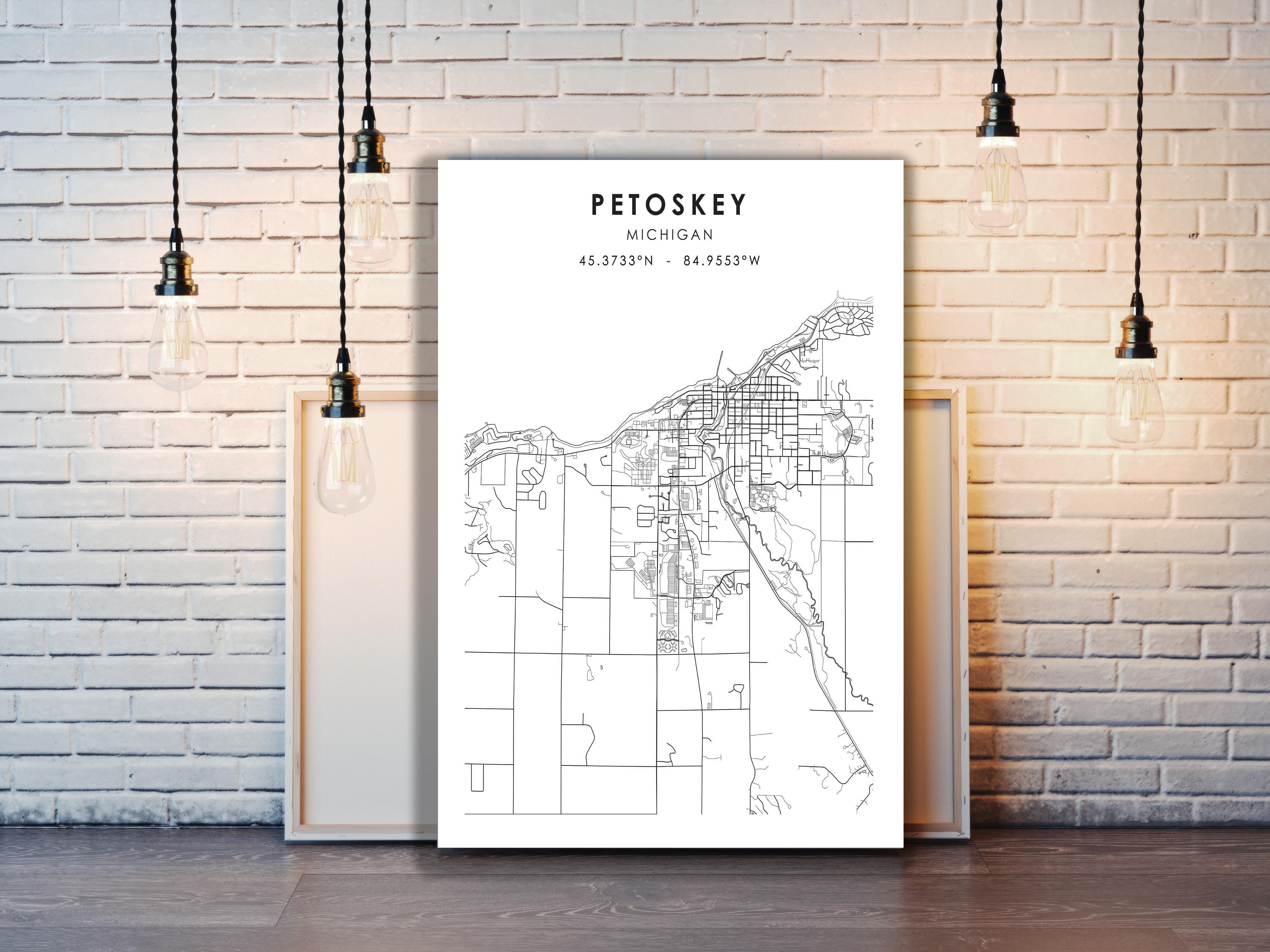 Petoskey Map Print Petoskey Michigan Map Print Petoskey - Etsy