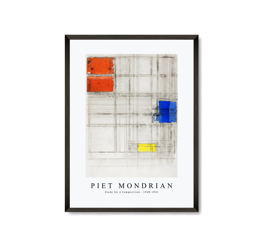 Piet Mondrian Art Print | Piet Mondrian-study for a Composition 1940 ...