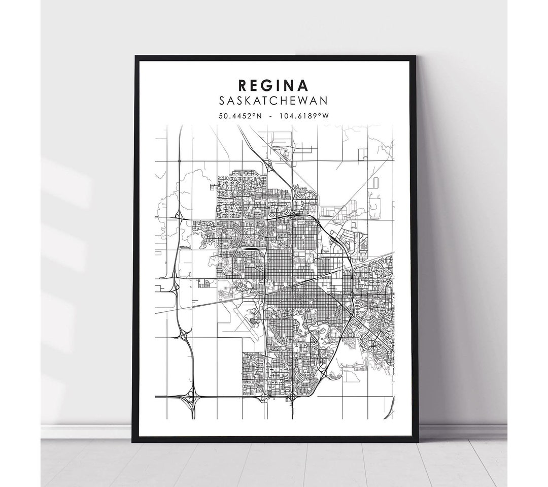 Regina Map Print | Regina Saskatchewan Map Print | Regina Saskatchewan ...