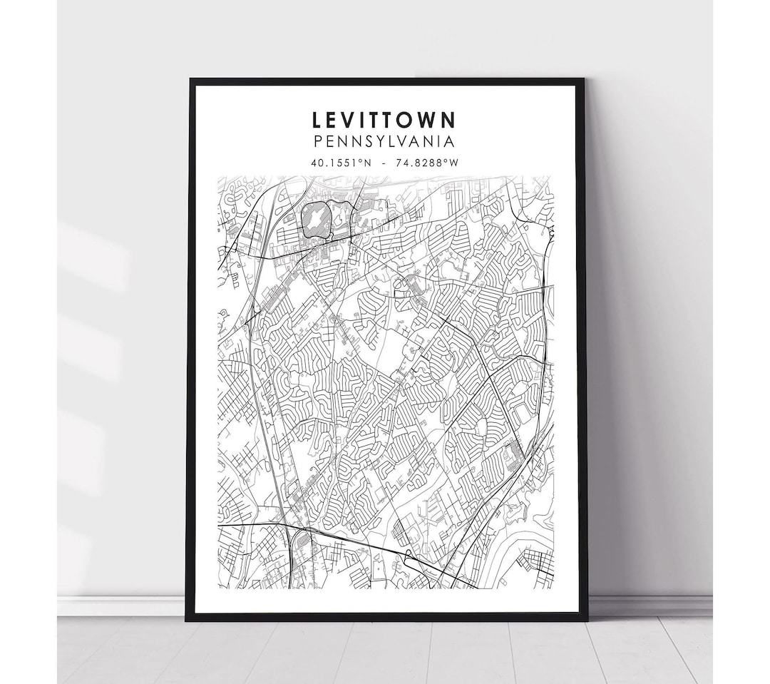 Levittown Map Print | Levittown Pennsylvania Map Print | Levittown ...