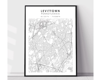 Levittown Map Canvas - Etsy