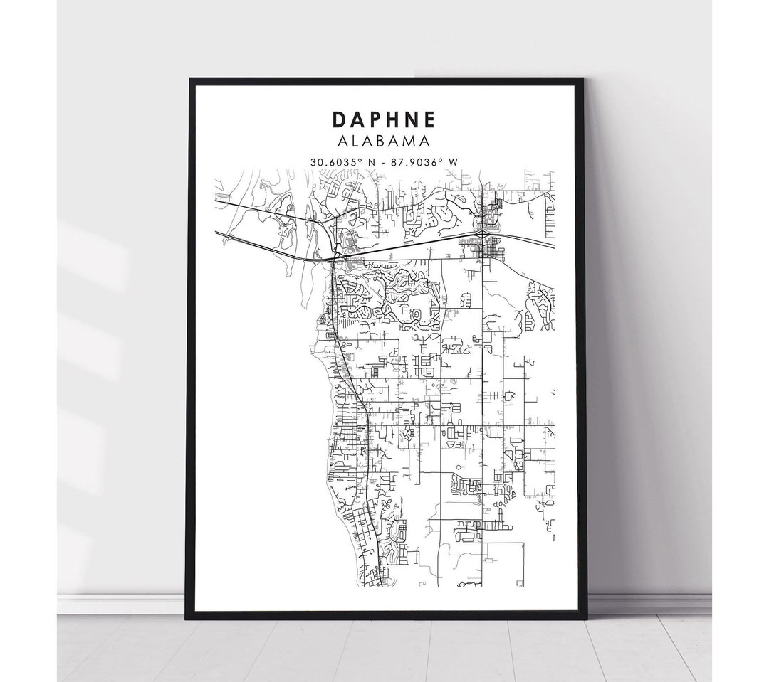 Daphne City Map Print Daphne Alabam Map Print Daphne Alabam Map Decor ...