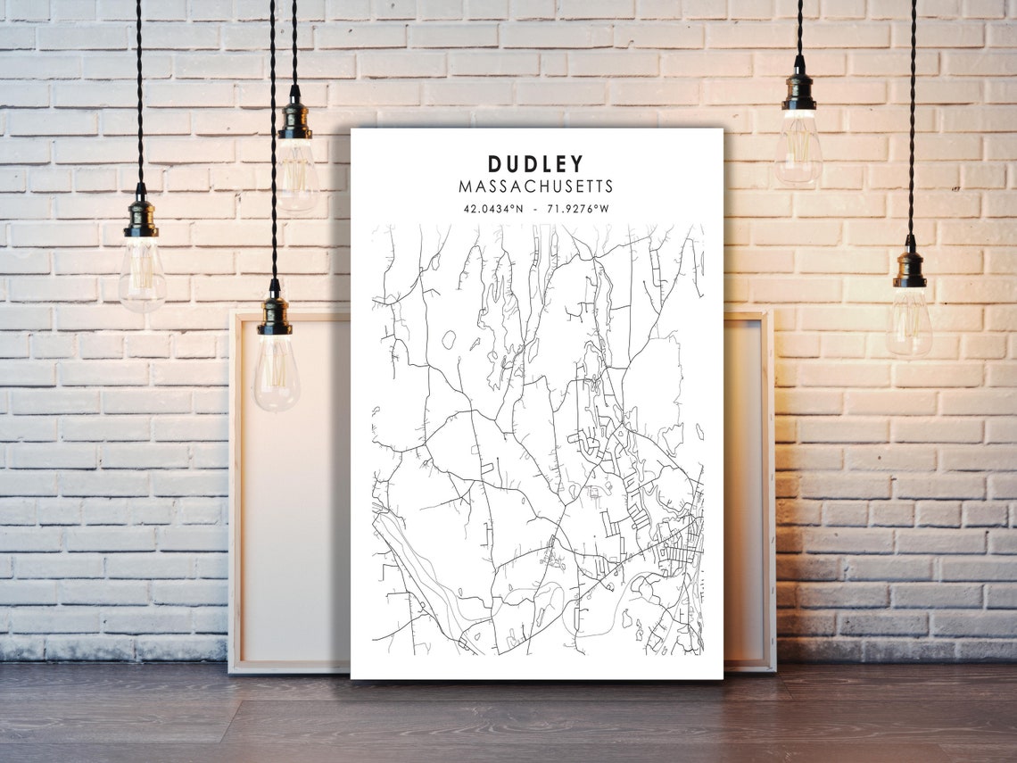 Dudley Map Print | Dudley Massachusetts Map Print | Dudley ...