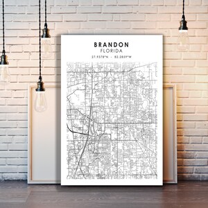 Brandon Map Print | Brandon Florida Map Print | Brandon Florida Map ...