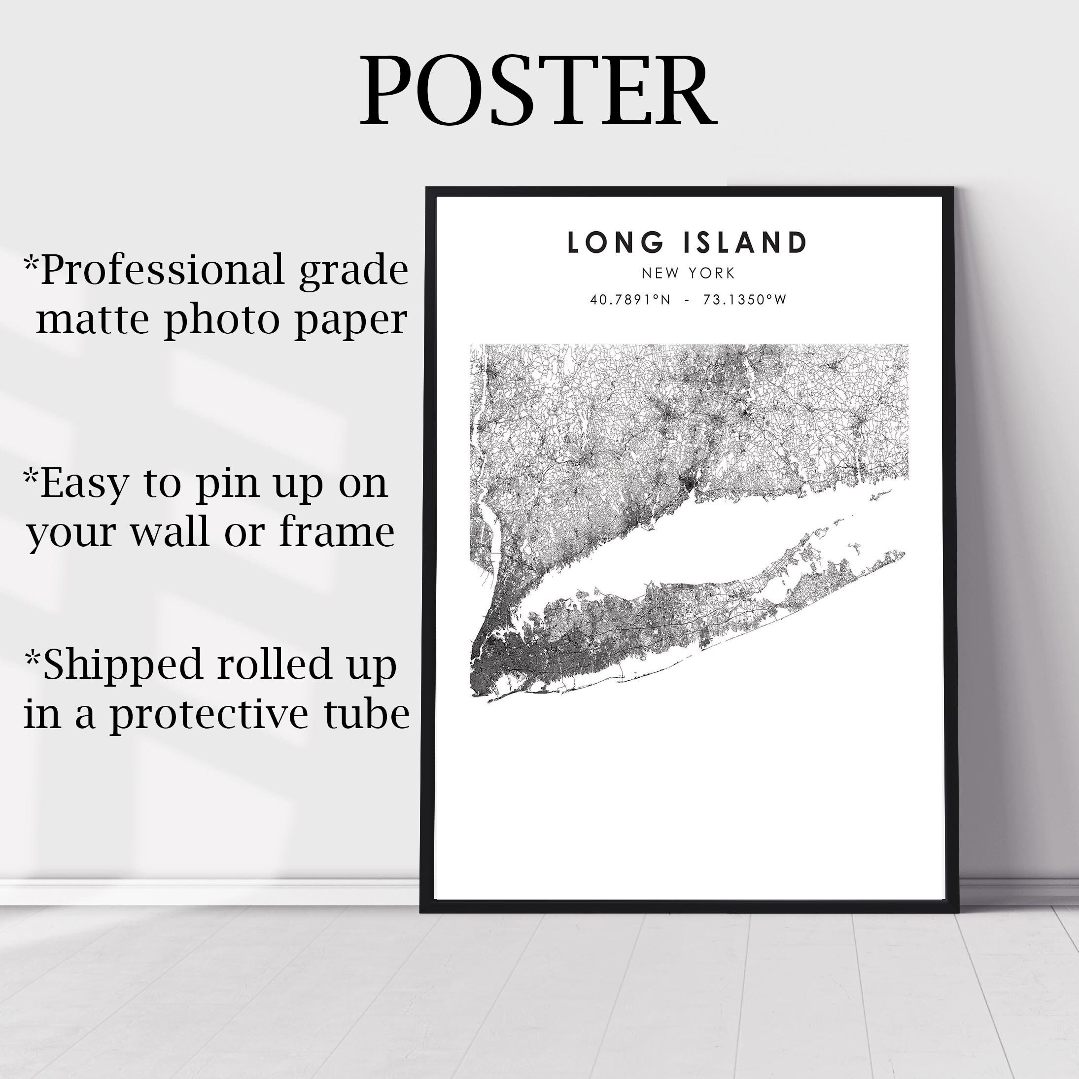Long Island Map Print Long Island New York Map Print Long - Etsy