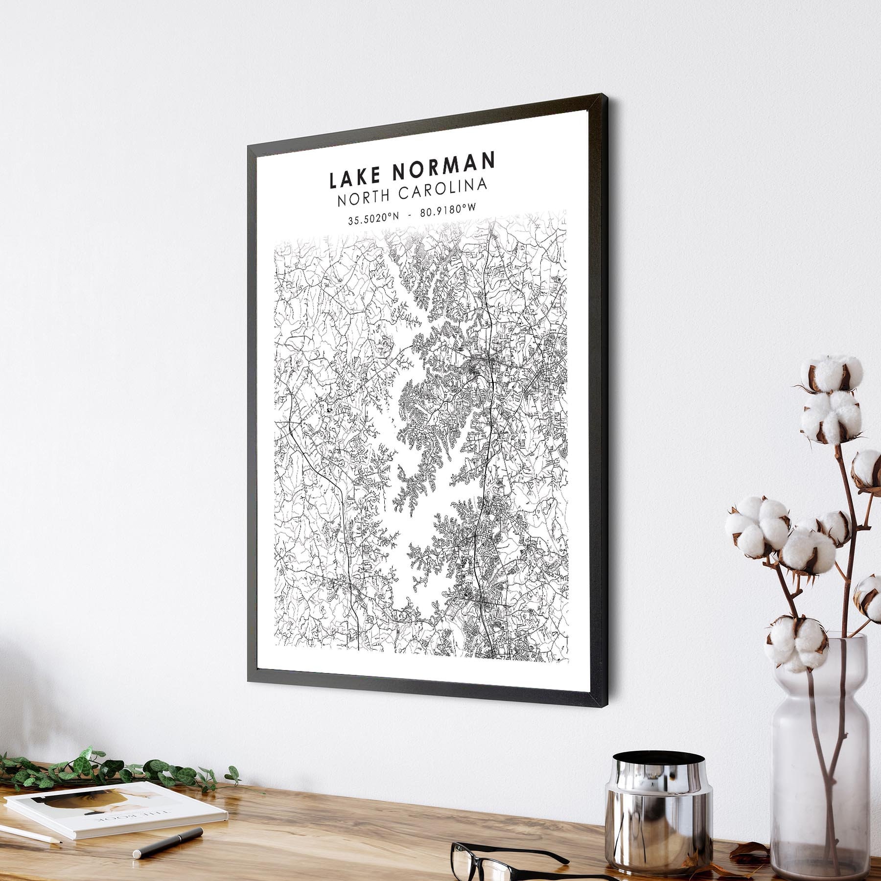 Lake Norman Map Print Lake Norman North Carolina Map Print - Etsy