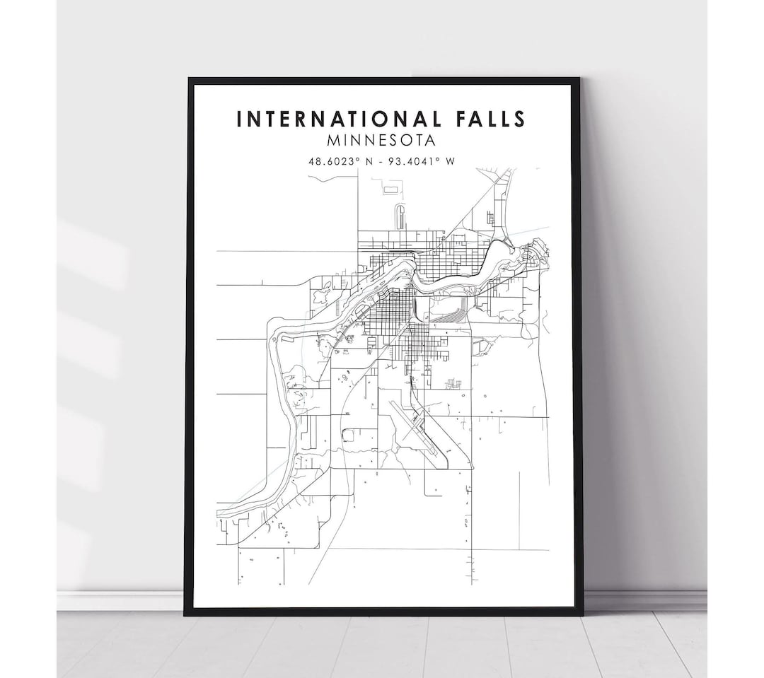 International Falls City Map Print | International Falls Minnesota Map ...