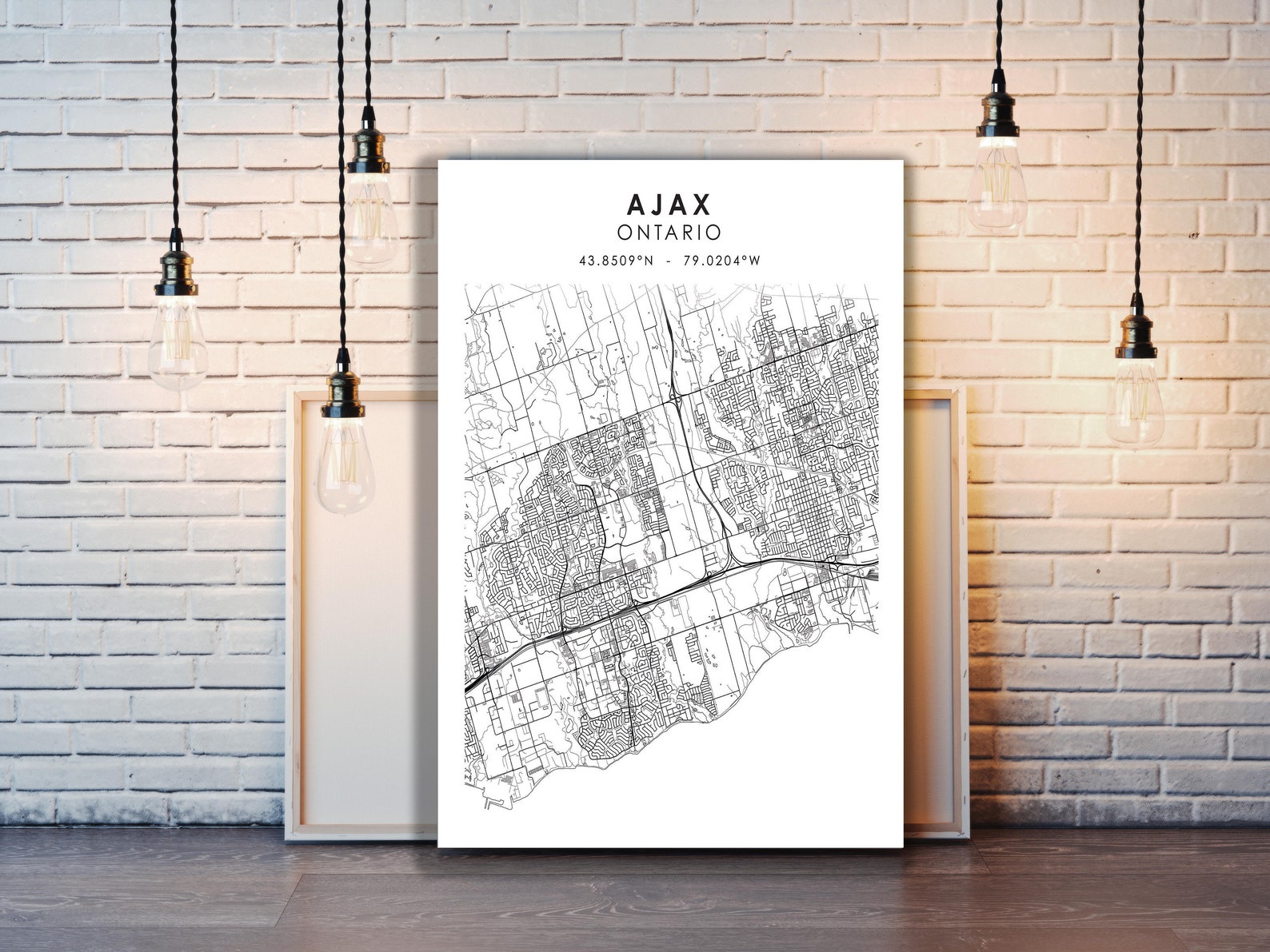 Ajax City Map Print | Ajax Ontario Map Print | Ajax Ontario Map Decor ...
