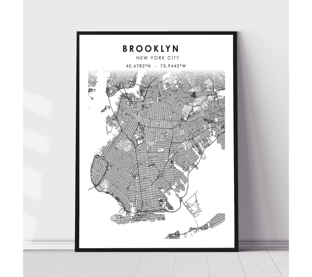Brooklyn Map Print | Brooklyn New York Map Print | Brooklyn New York ...