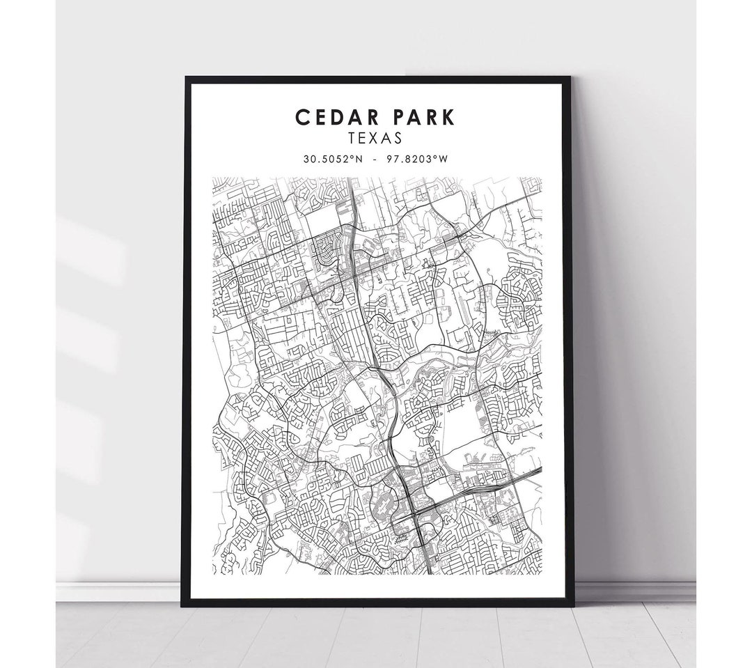 Cedar Park Map Print | Cedar Park Texas Map Print | Cedar Park Texas ...