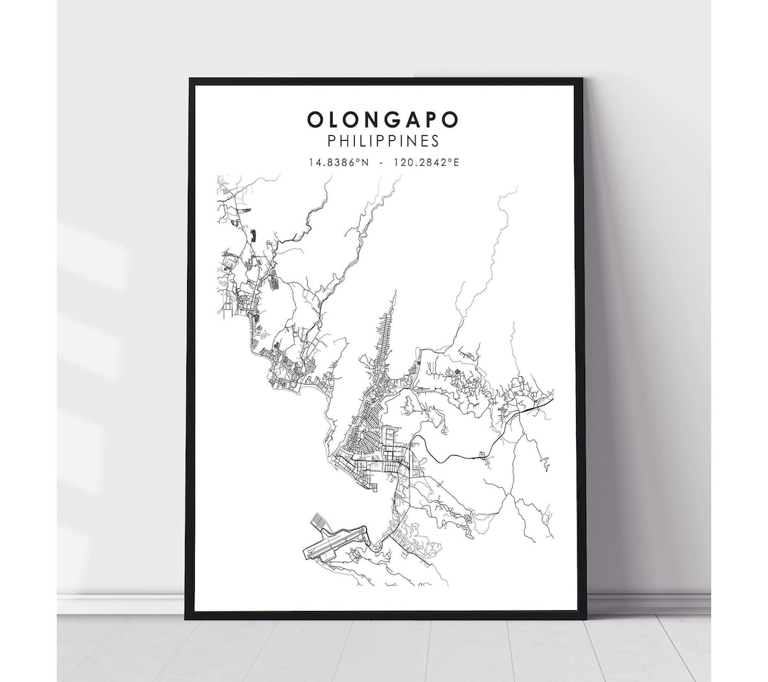 Olongapo Map Print | Olongapo Philippines Map Print | Olongapo ...