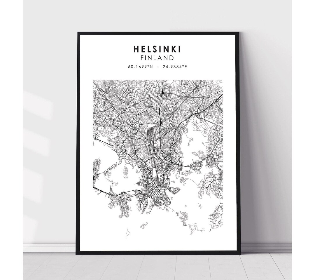 Helsinki Map Print | Helsinki Finland Map Print | Helsinki Finland Map ...