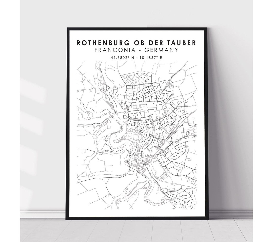 Rothenburg Ob Der Tauber City Map Print | Rothenburg Ob Der Tauber ...
