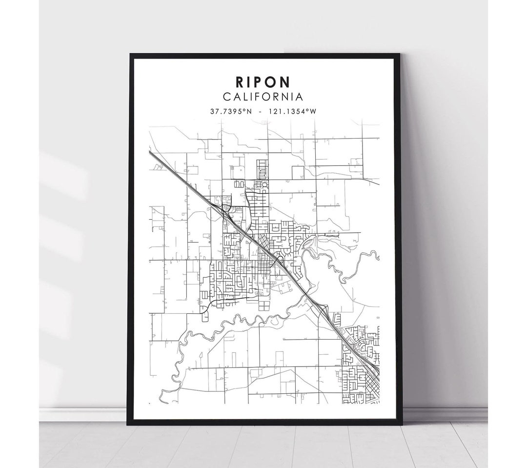 Ripon Map Print | Ripon California Map Print | Ripon California Map ...