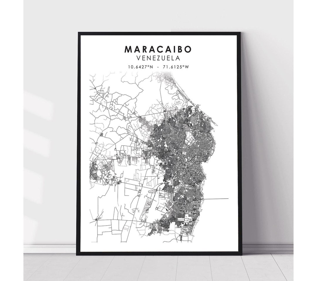 Maracaibo City Map Print | Maracaibo Venezuela Map Print | Maracaibo ...