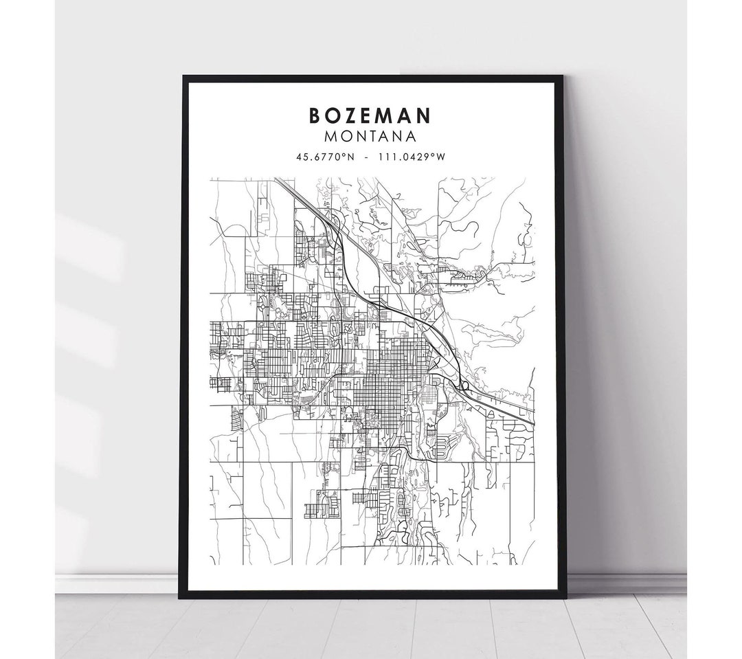 Bozeman Map Print | Bozeman Montana Map Print | Bozeman Montana Map ...