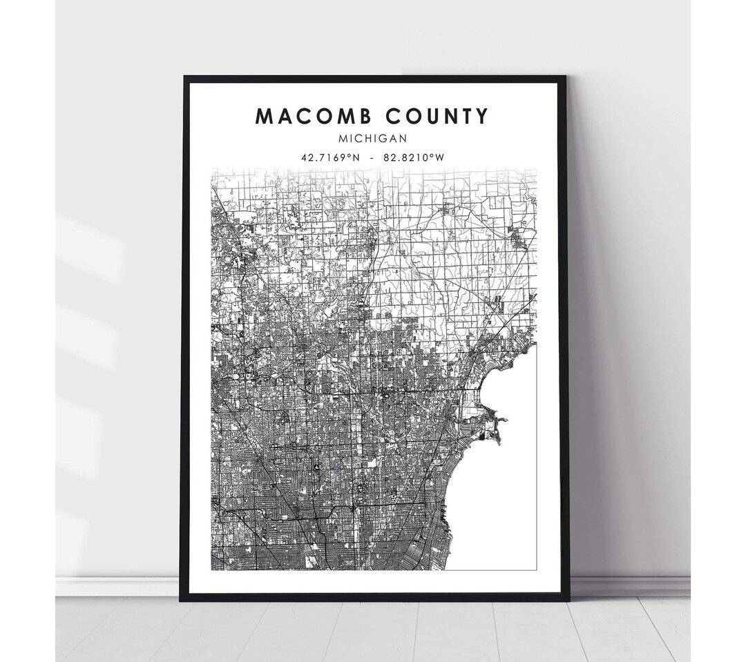 Macomb County Map Print | Macomb County Michigan Map Print | Macomb ...
