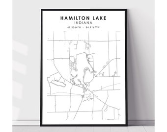 Lake Hamilton Map - Etsy