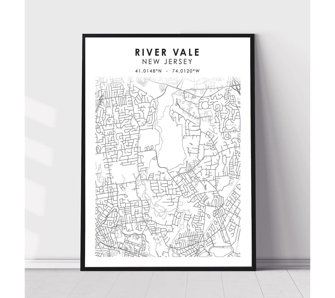 River Vale City Map Print | River Vale New Jersey Map Print | River ...