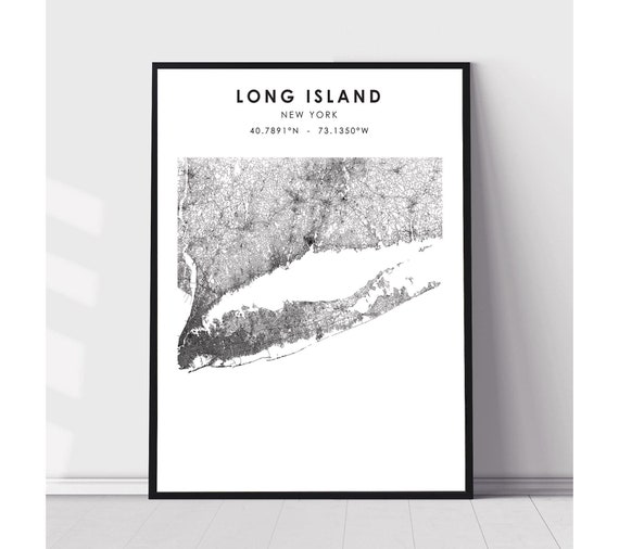Long Island Map Print Long Island New York Map Print Long | Etsy