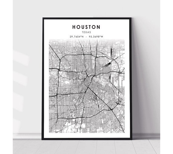 Houston Map Print Houston Texas Map Print Houston Texas - Etsy