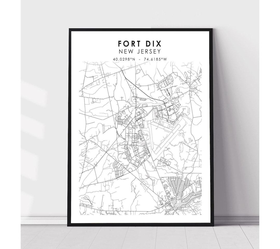 Fort Dix City Map Print | Fort Dix New Jersey Map Print | Fort Dix New ...
