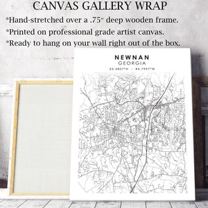 Newnan Map Print | Newnan Georgia Map Print | Newnan Georgia Map Decor Canvas Print - Etsy