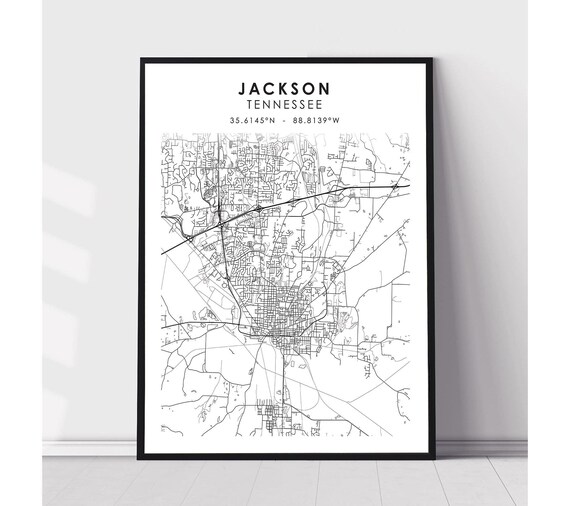 Jackson Map Print Jackson Tennessee Map Print Jackson - Etsy
