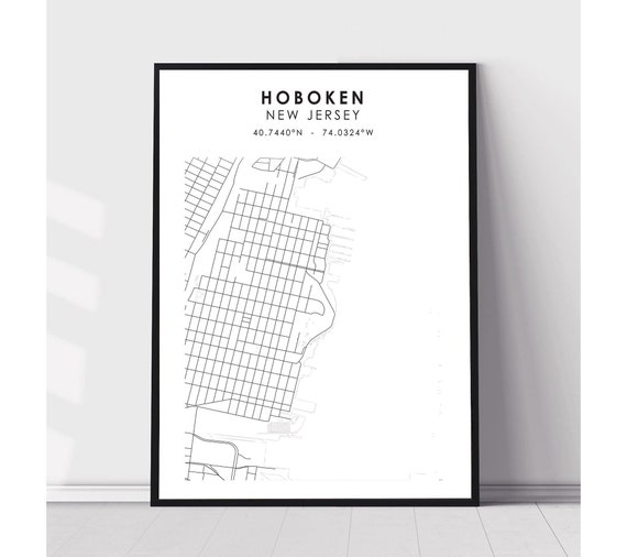Hoboken Map Print Hoboken New Jersey Map Print Hoboken New - Etsy