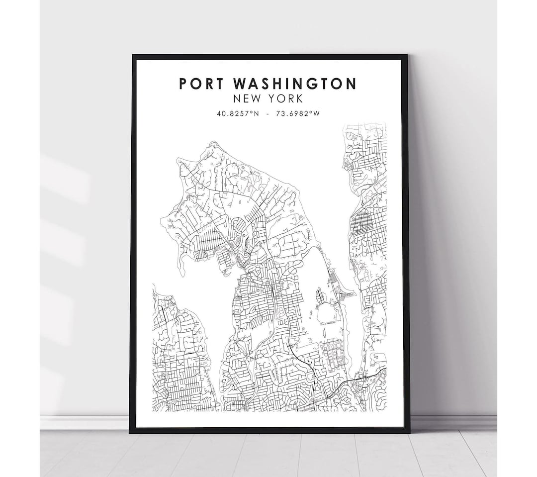 Port Washington Map Print | Port Washington New York Map Print | Port ...