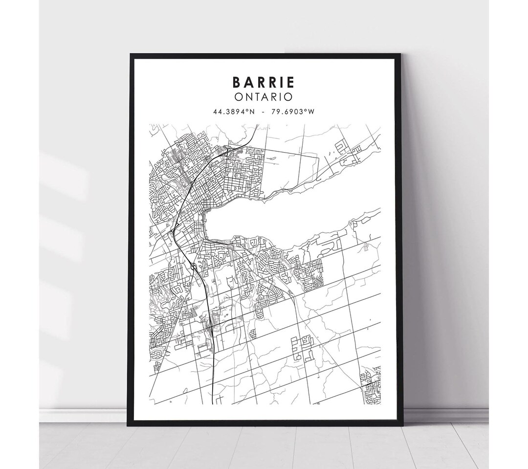 Barrie City Map Print | Barrie Ontario Map Print | Barrie Ontario Map ...