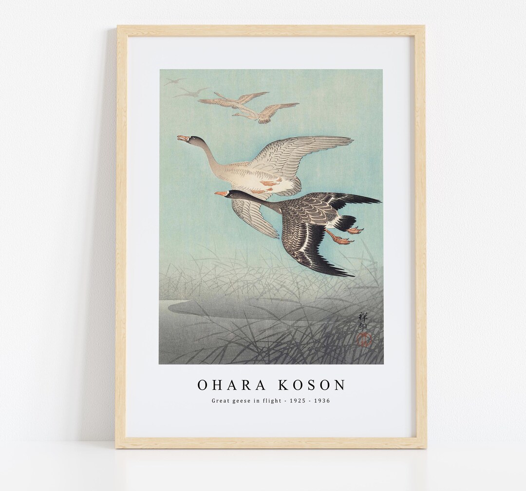 Ohara Koson Print Download Digital File - Great Geese in Flight (1925 ...