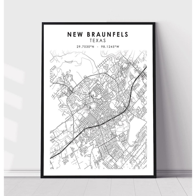 New Braunfels Map - Etsy