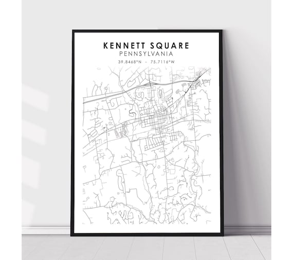 Kennett Square Map Print Kennett Square Pennsylvania Map - Etsy