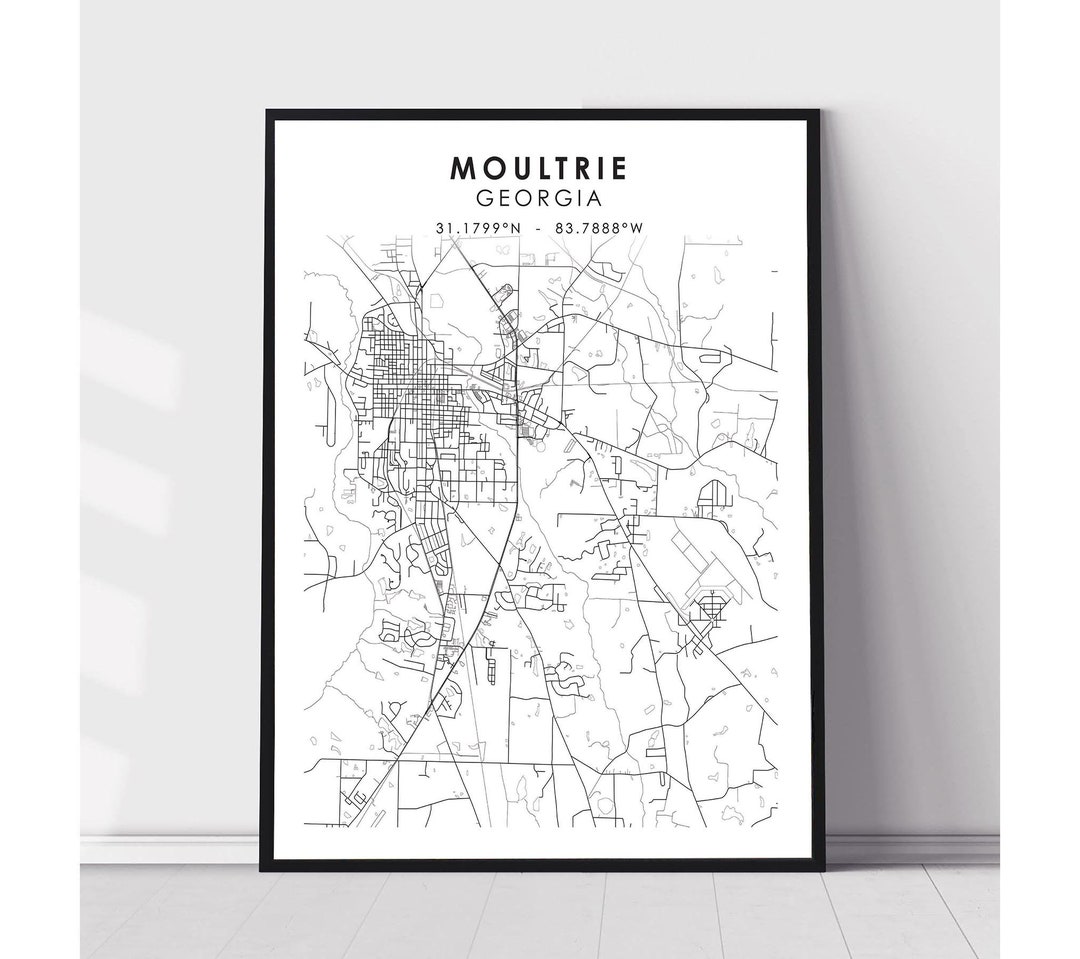 Moultrie City Map Print | Moultrie Georgia Map Print | Moultrie Georgia ...