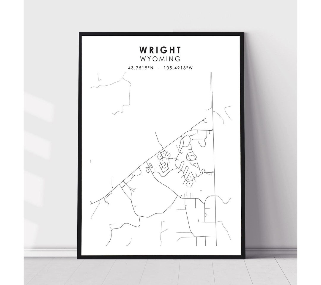 Wright Map Print | Wright Wyoming Map Print | Wright Wyoming Map Decor ...