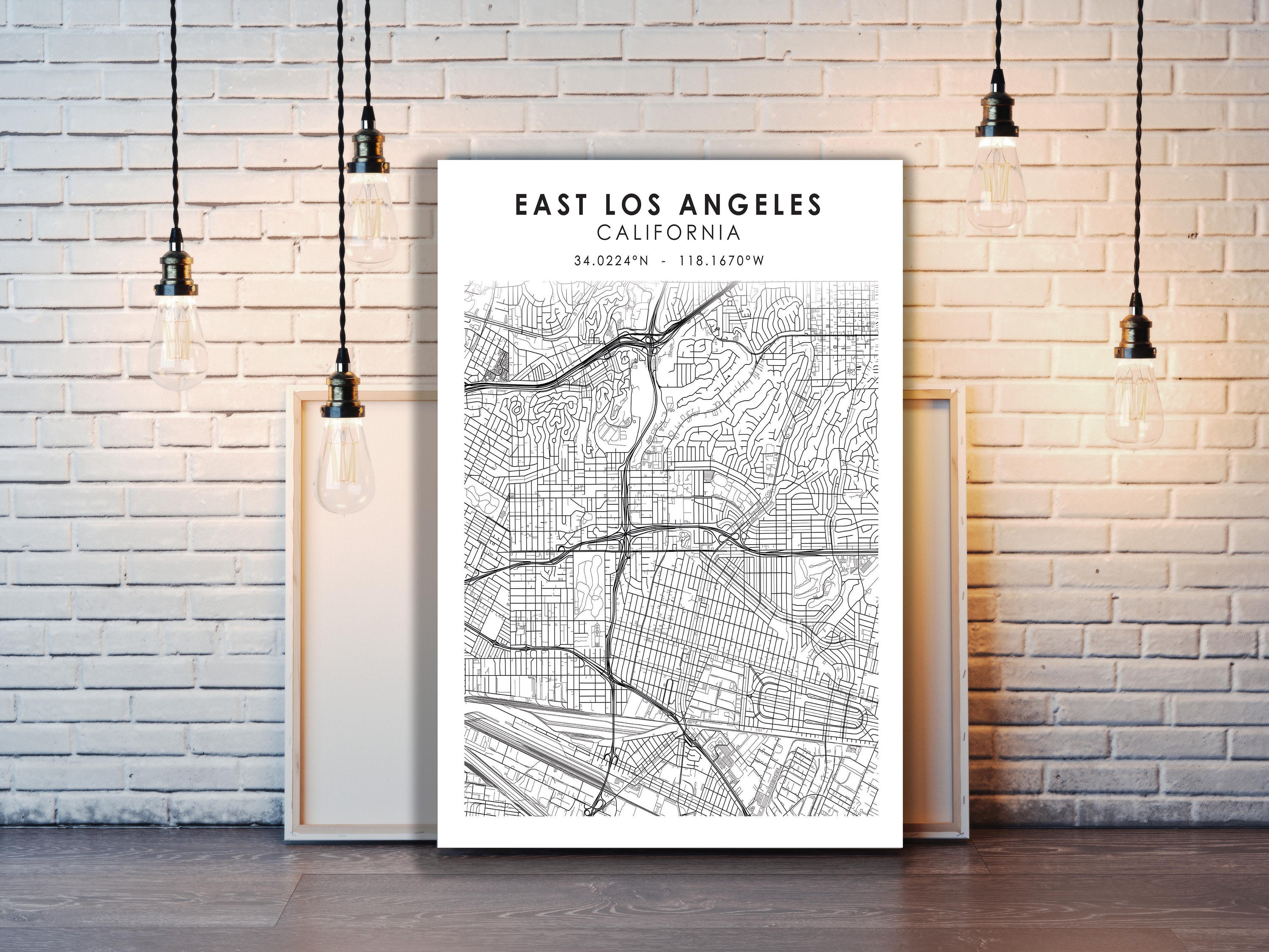 East Los Angeles Map Print East Los Angeles California Map - Etsy